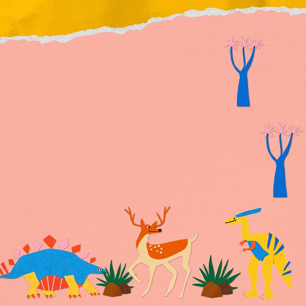 Fun animals background, paper craft | Premium Photo - rawpixel