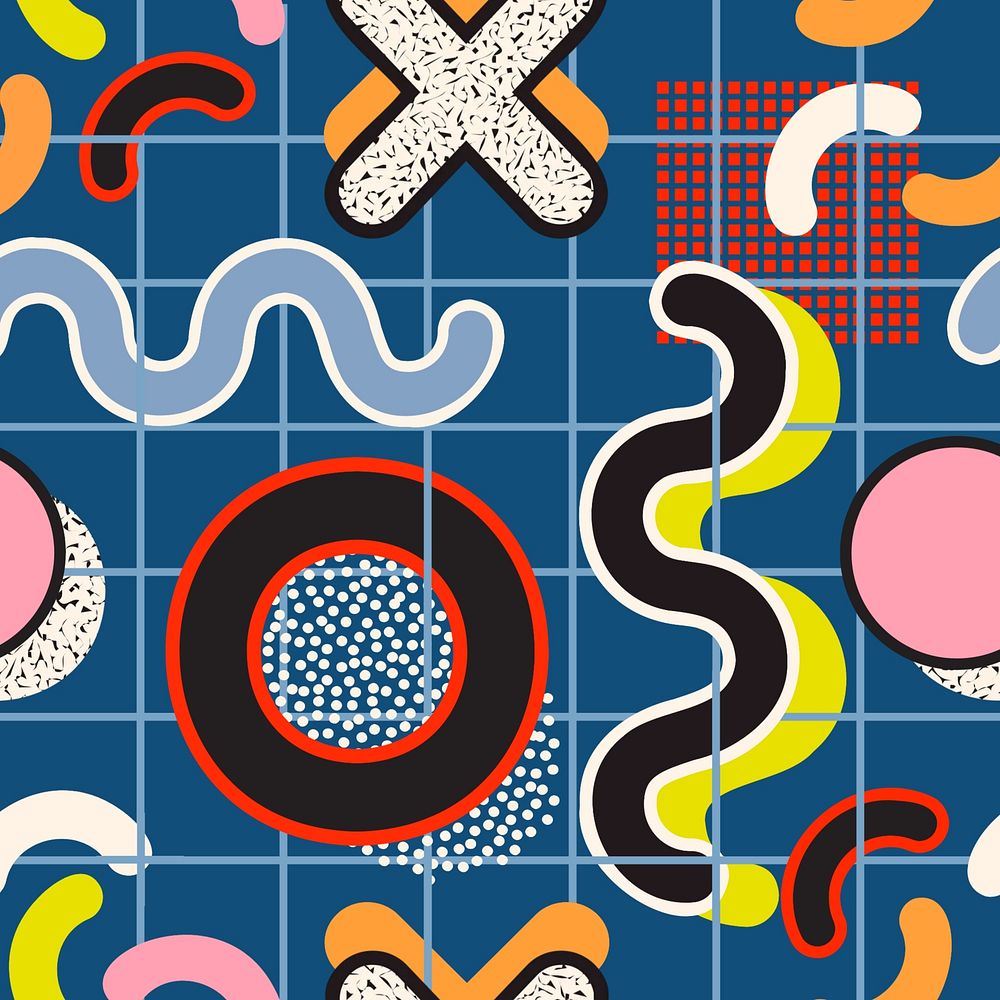 Blue memphis pattern background, abstract | Premium Photo - rawpixel