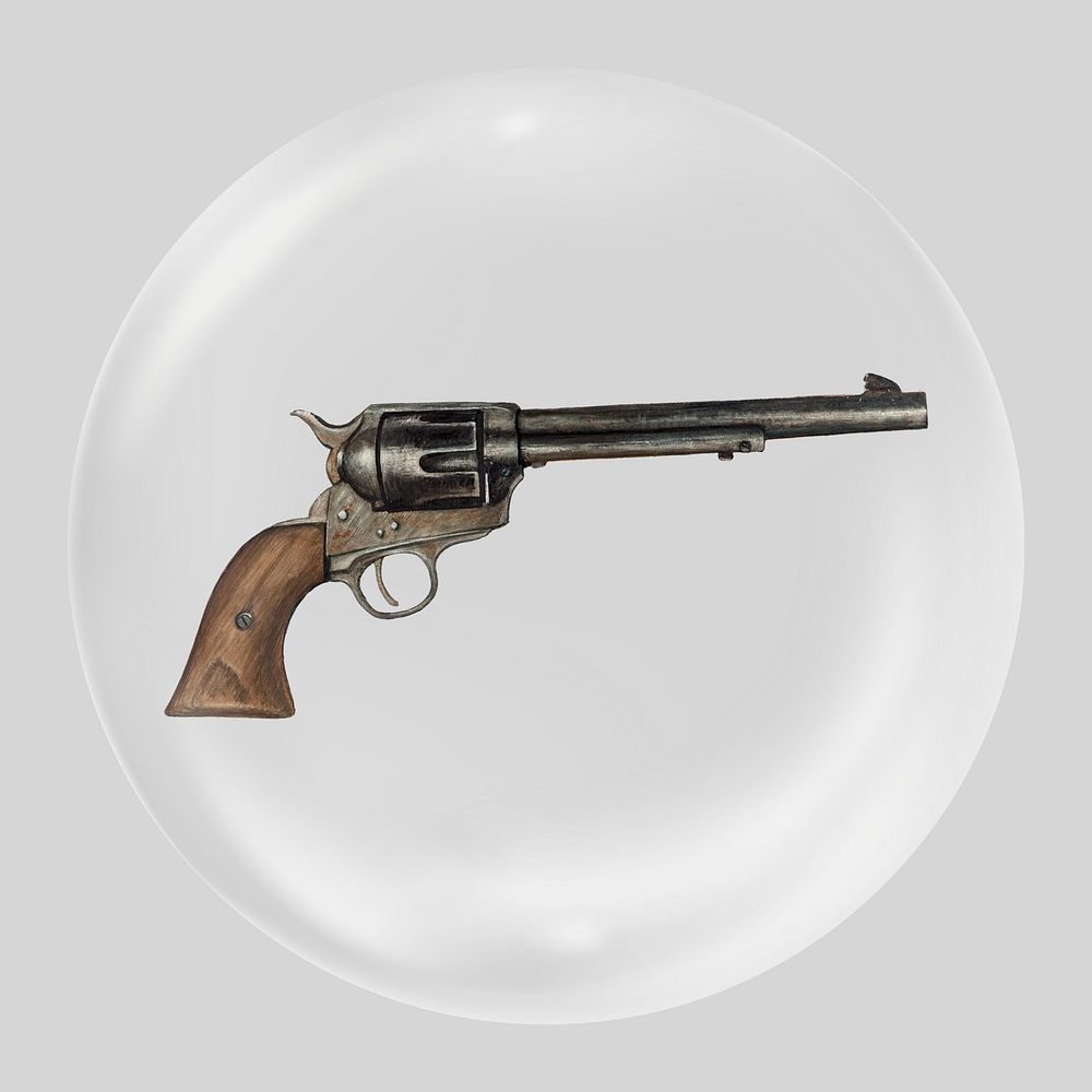 Vintage revolver gun in bubble | Free Photo - rawpixel