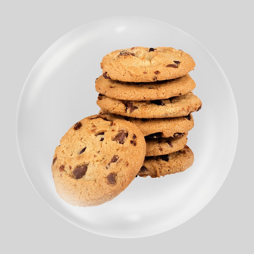 Chocolate chip cookies bubble element, | Free Photo - rawpixel