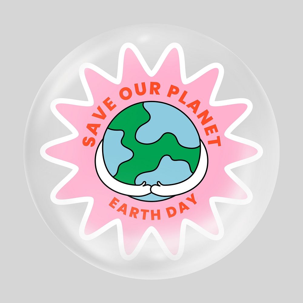 Cute environmental badge clear bubble | Free Photo - rawpixel