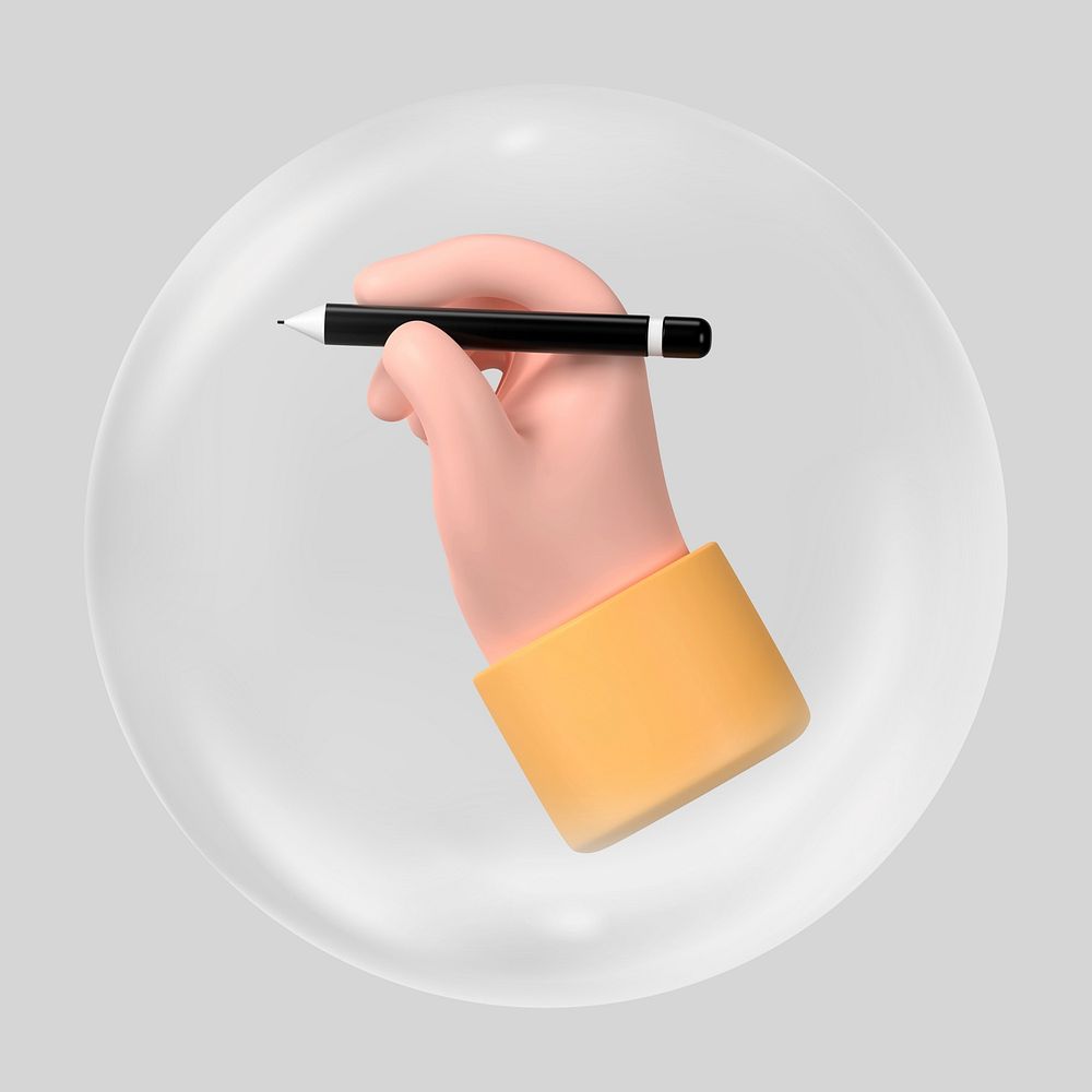 3D writing hand clear bubble | Free Photo - rawpixel