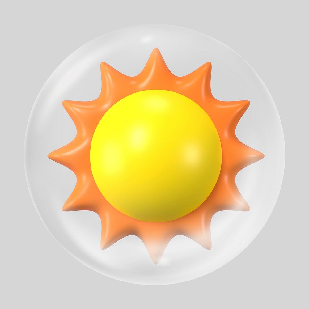 3D sun clear bubble element | Free Photo - rawpixel
