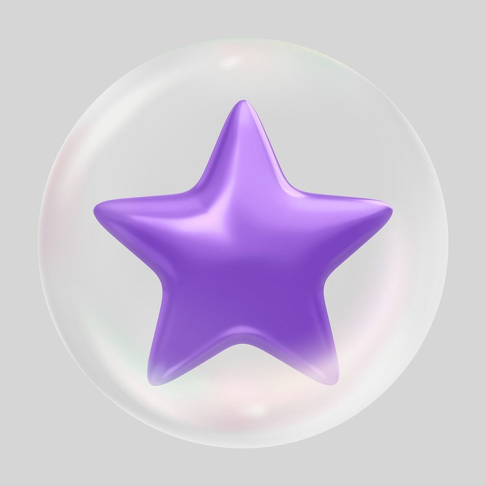 3D purple star bubble effect | Free Photo - rawpixel