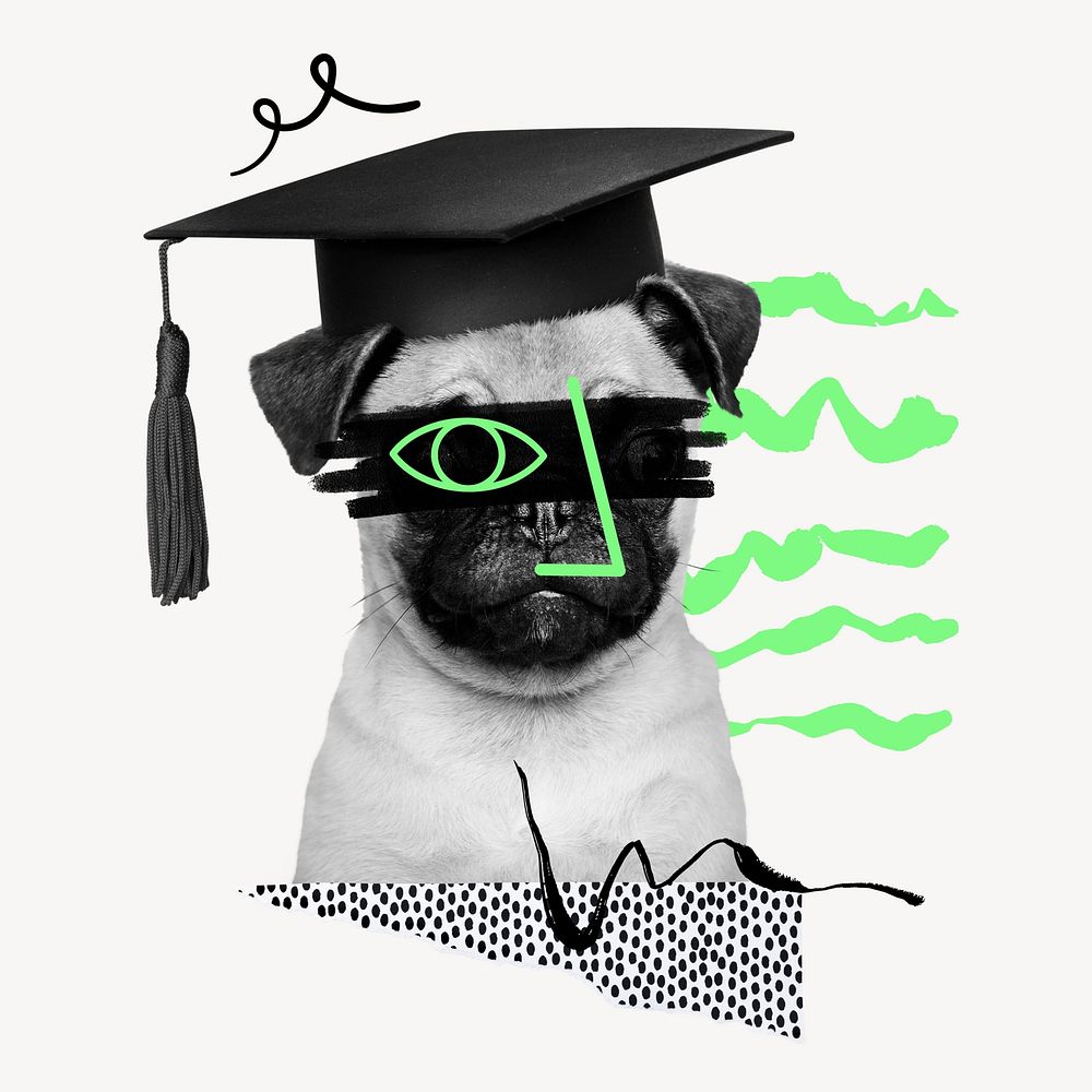 Puppy graduation, dog training doodle | Free Photo - rawpixel