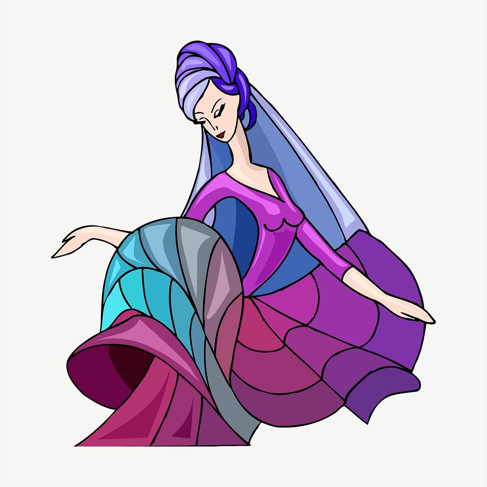Woman fancy dress clipart psd | Free PSD - rawpixel
