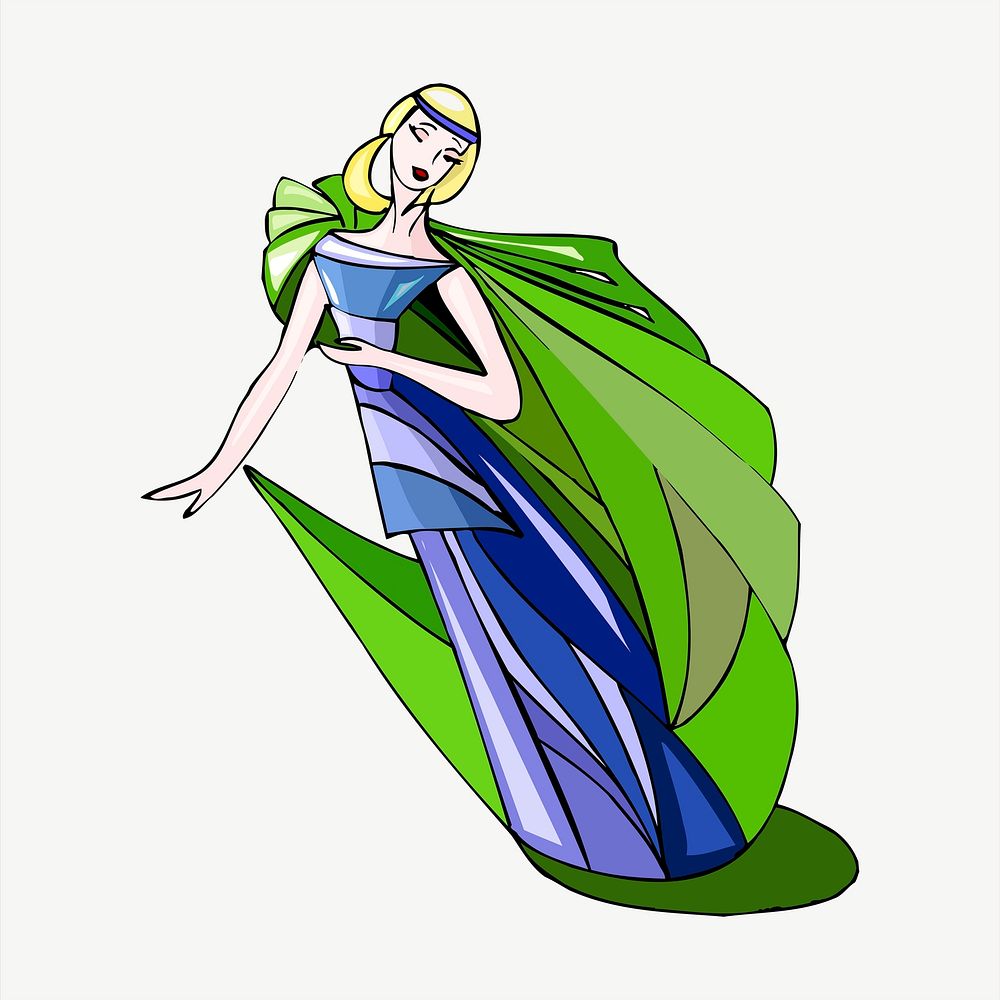 Woman fancy dress clipart psd | Free PSD - rawpixel