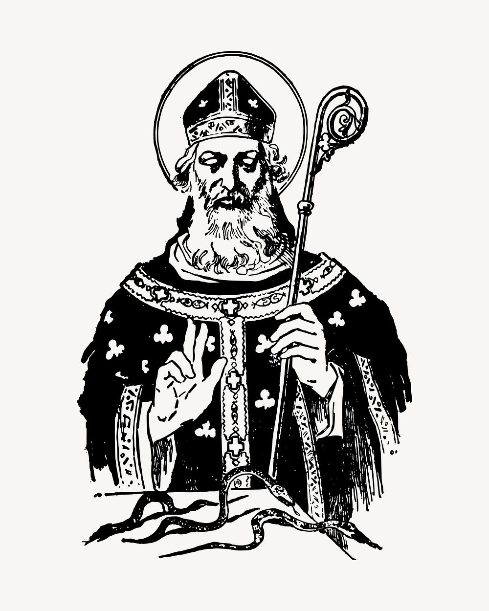 Catholic St Patrick clip art | Free Vector - rawpixel