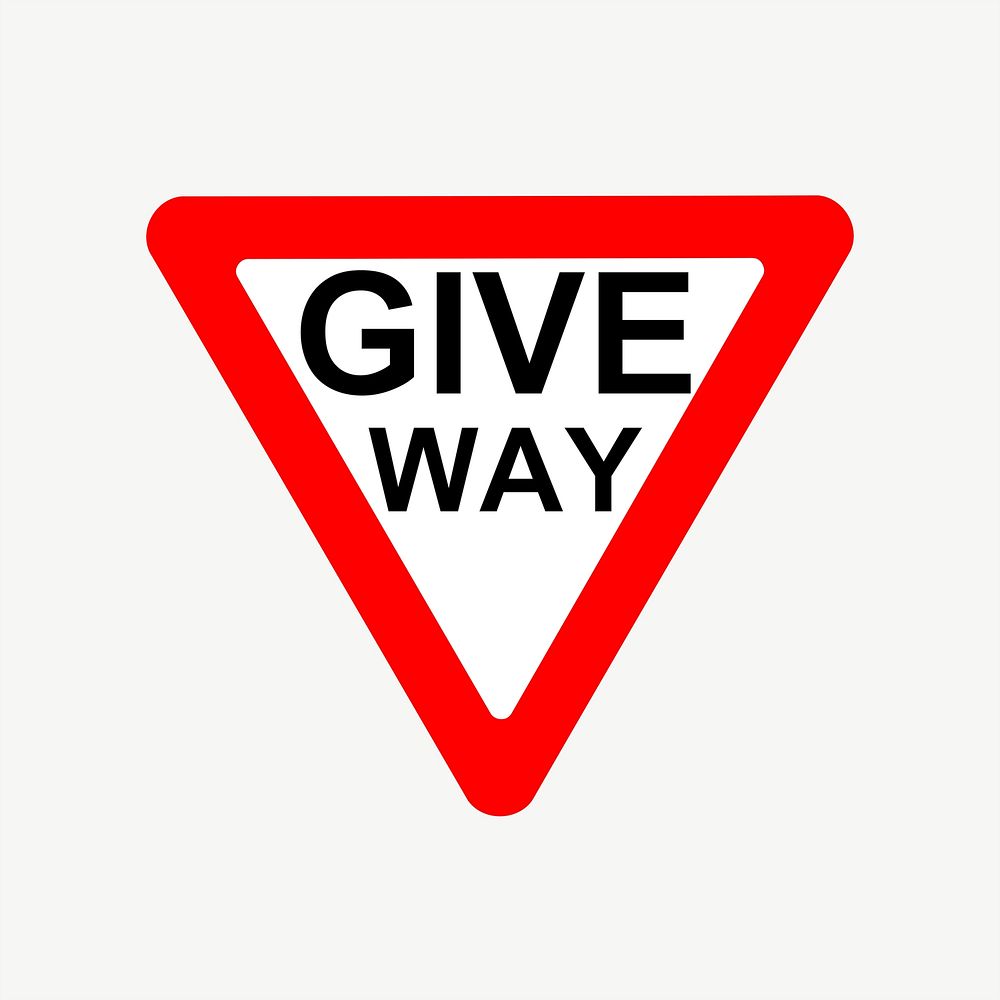 Give way sign clip art | Free PSD - rawpixel