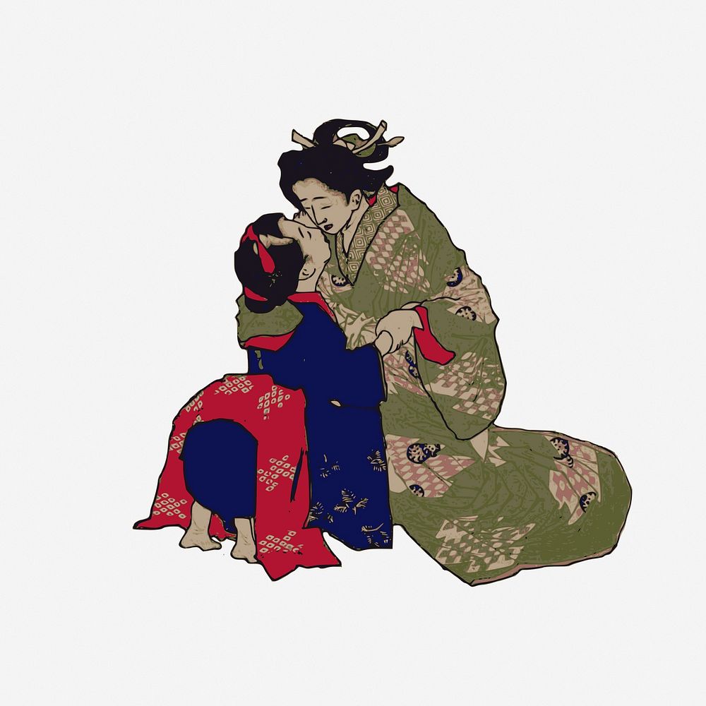 Japanese lover illustration | Free Photo Illustration - rawpixel