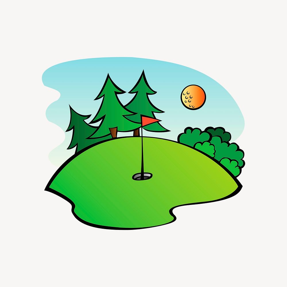 Golf course clipart vector. Free | Free Vector - rawpixel
