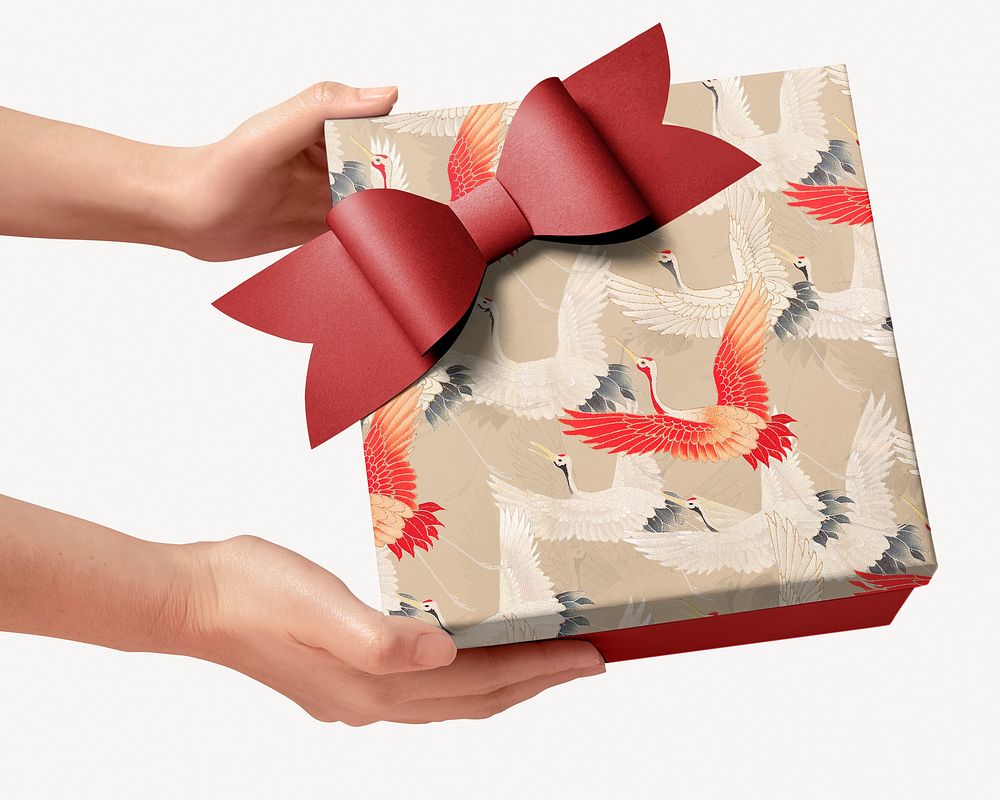 Aesthetic gift box Asian cranes | Premium Photo - rawpixel