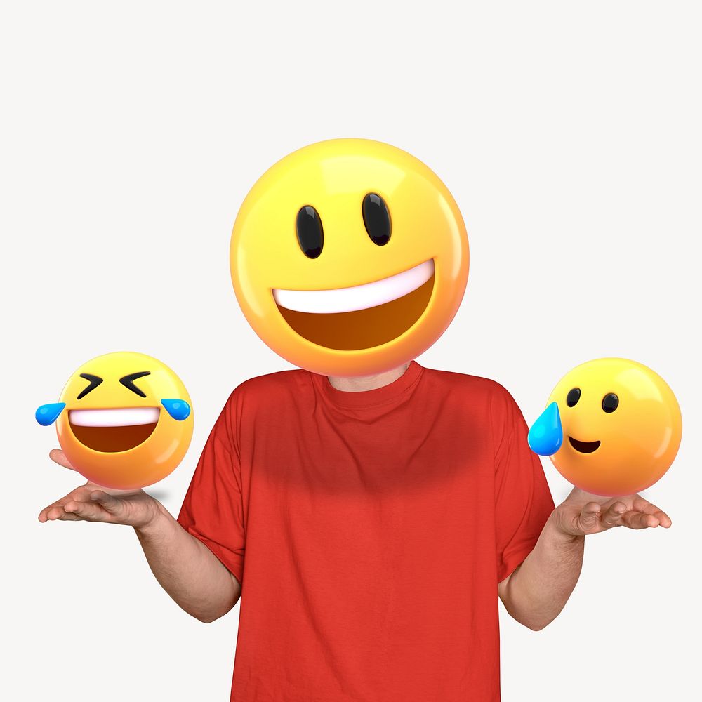 3D emoticon-head man, remix design | Premium Photo - rawpixel