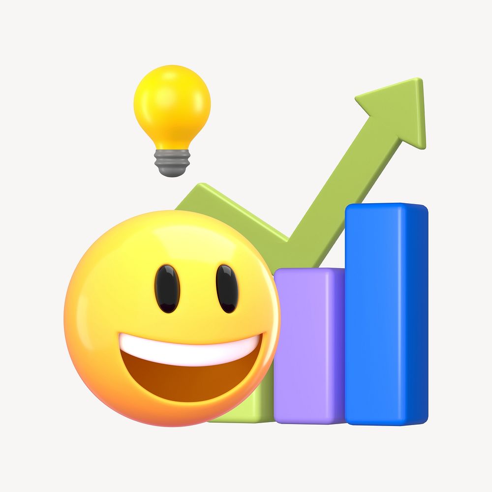 Growing business emoticon, 3D rendering | Premium Photo - rawpixel