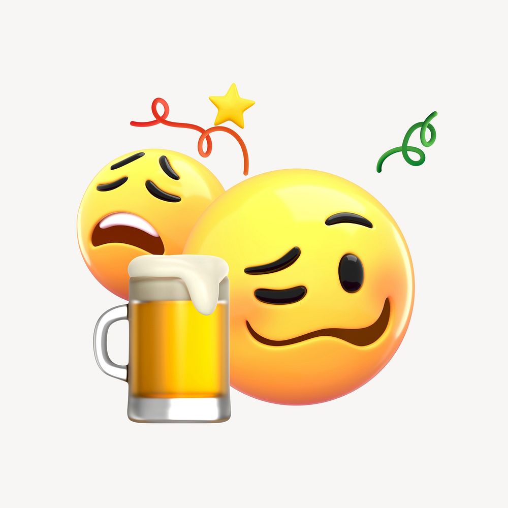3D drunk emoticons, drinking illustration | Premium Photo - rawpixel