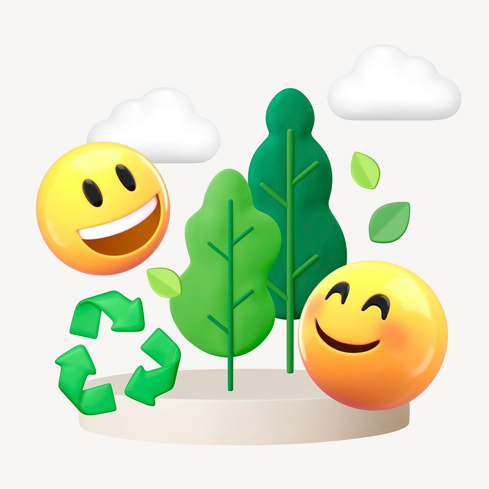 3D environment emoticon illustration | Free Photo - rawpixel