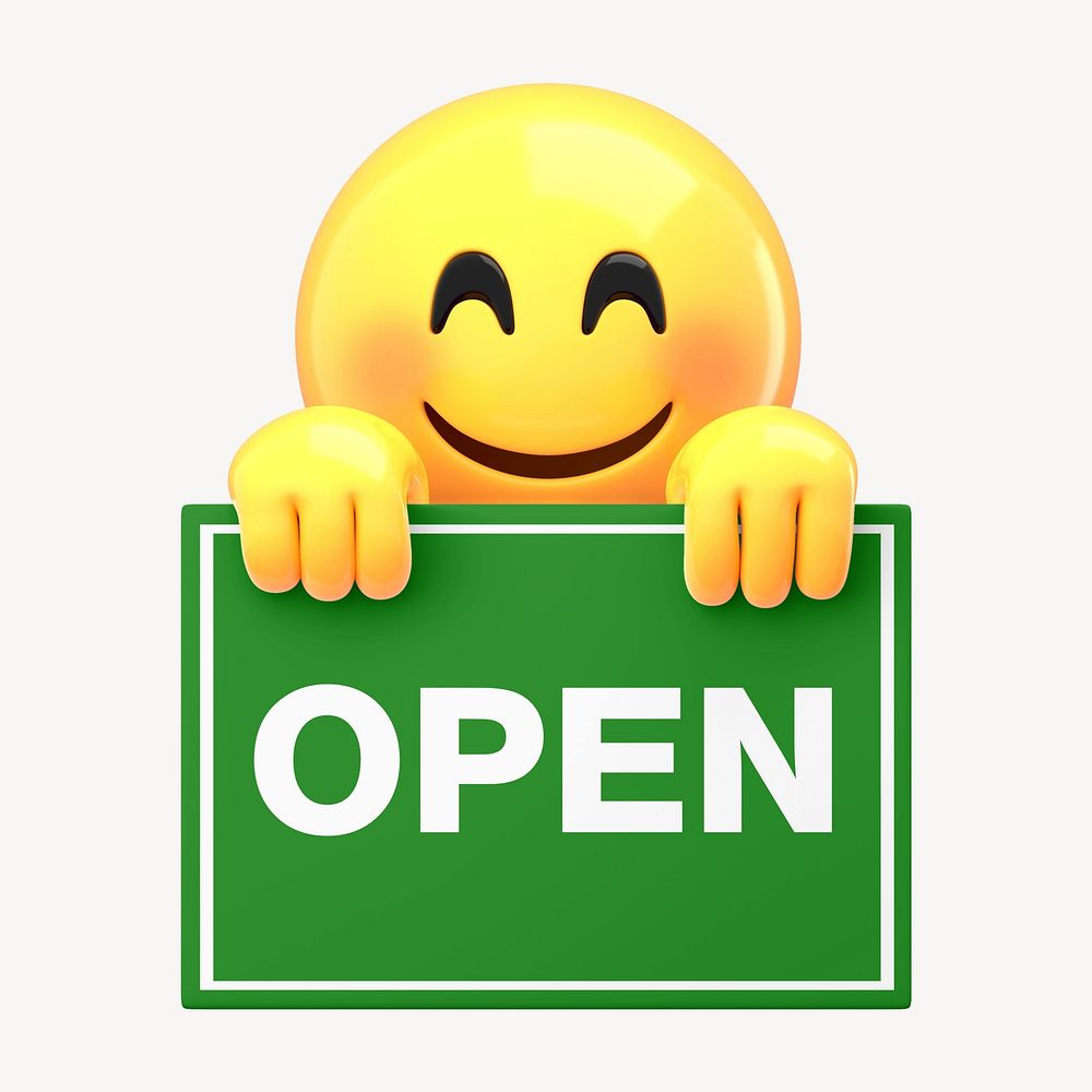 Emoji holding open sign, 3D | Premium Photo - rawpixel