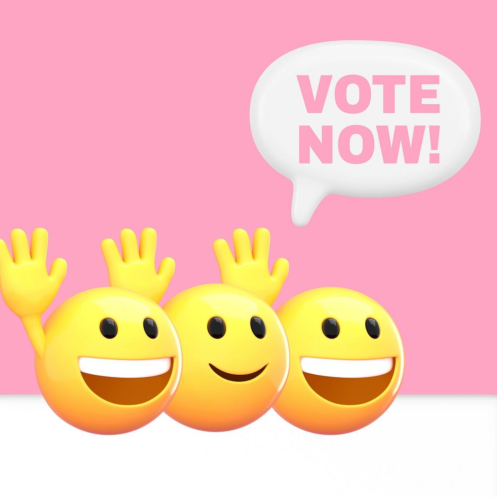 3D emoji pink elections emoticon, | Premium Photo - rawpixel