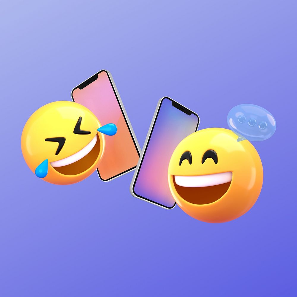 Happy emoticons talking phone | Premium Photo - rawpixel