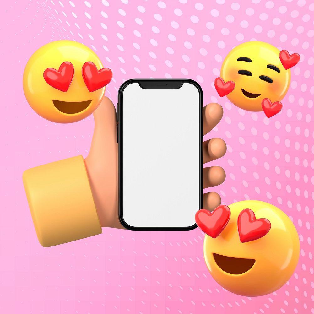 Love messages phone emoticons, 3D | Premium Photo - rawpixel