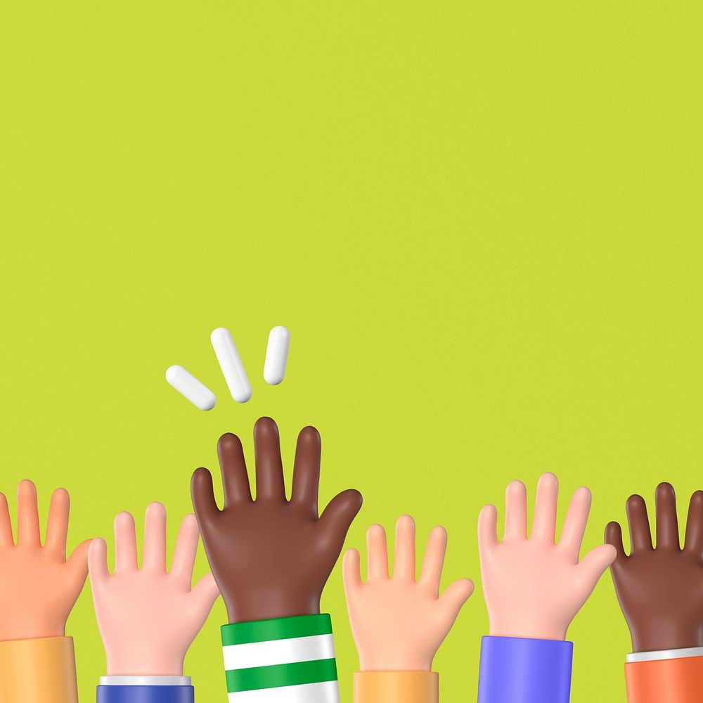 Diverse raising hands background, 3D | Premium Photo - rawpixel