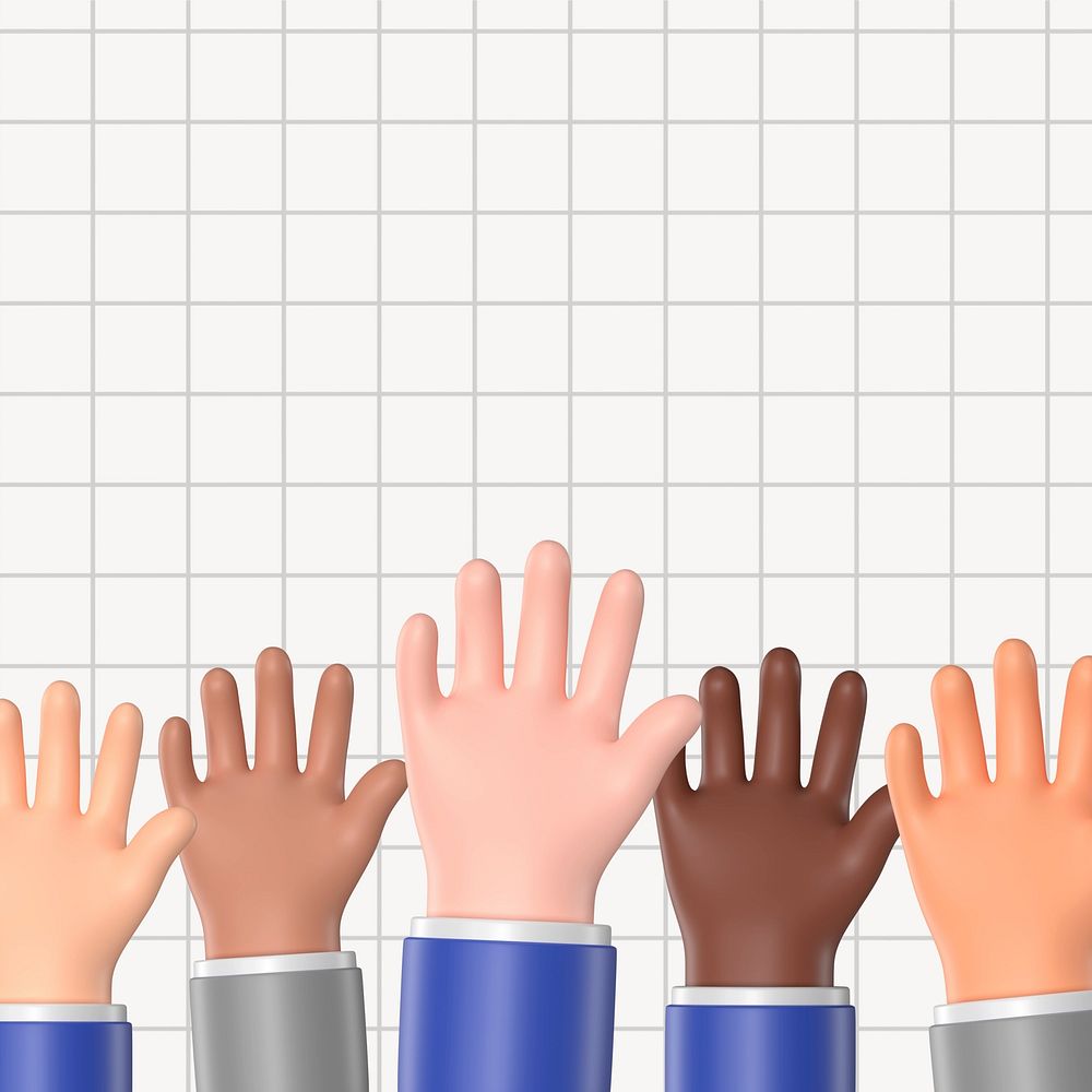 Diverse raising hands background, 3D | Premium Photo - rawpixel