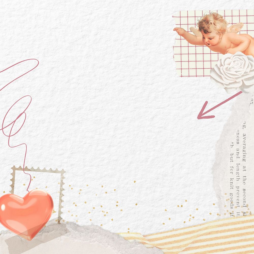 Valentine's cupid background, heart border | Premium Photo - rawpixel