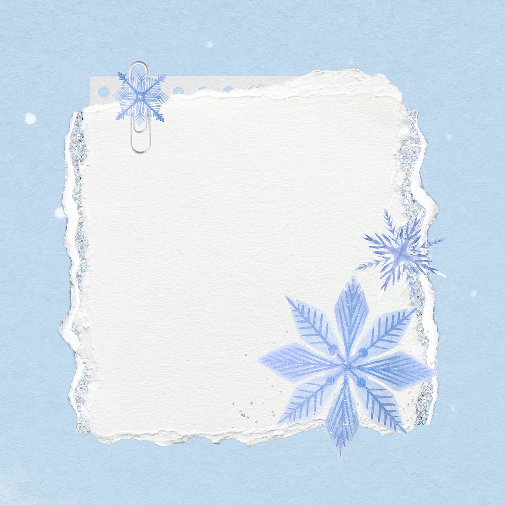 Ripped paper snowflake, winter collage | Premium Photo - rawpixel