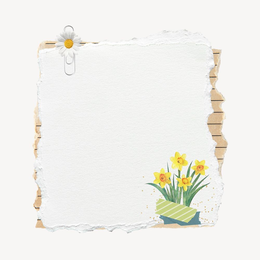 Easter note paper, daffodil flower | Free Photo - rawpixel