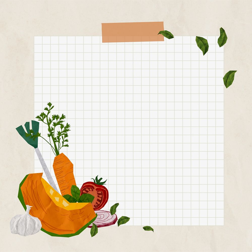 Cute vegetables note paper collage | Premium Photo - rawpixel
