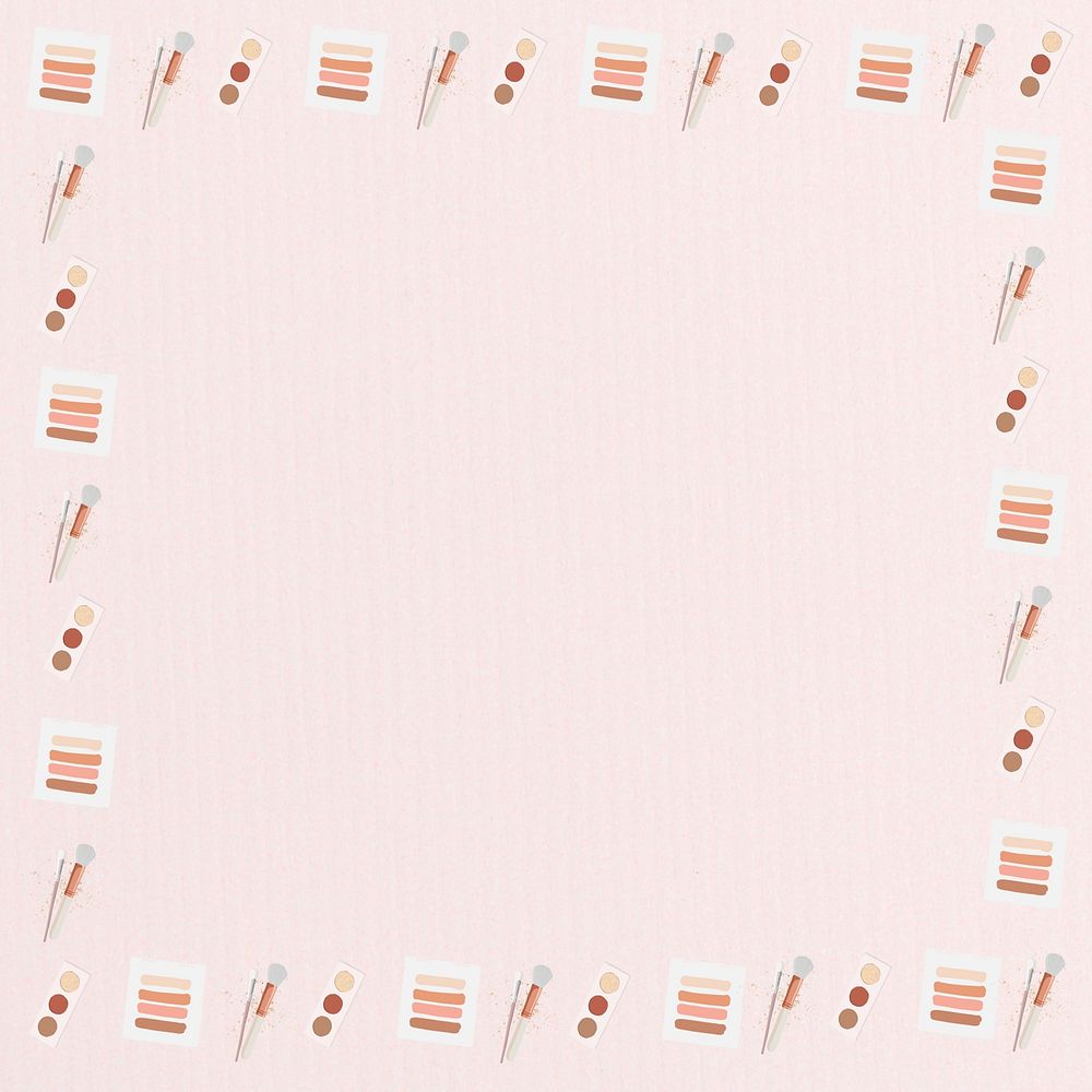 Makeup patterned frame background, pink | Premium Photo - rawpixel
