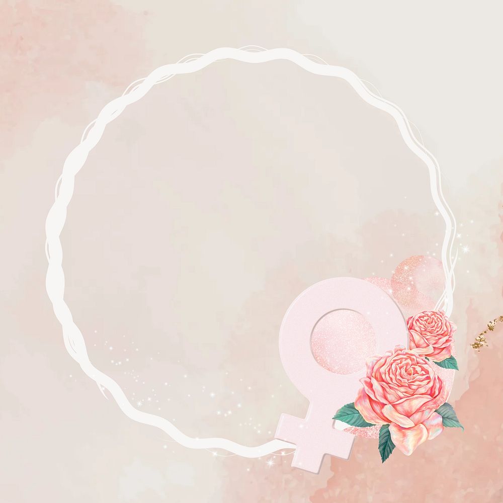 Floral feminine frame, circle design | Premium Photo - rawpixel