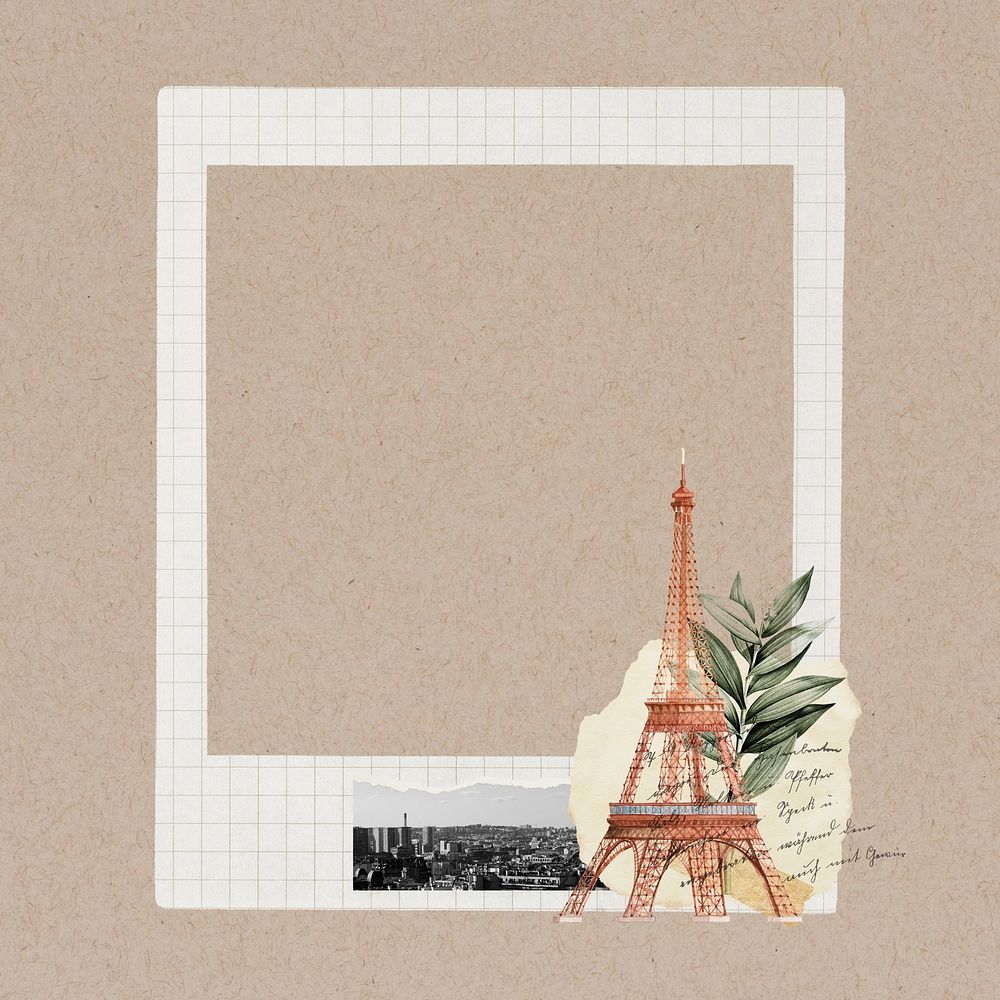 Eiffel tower instant film frame, | Free Photo - rawpixel