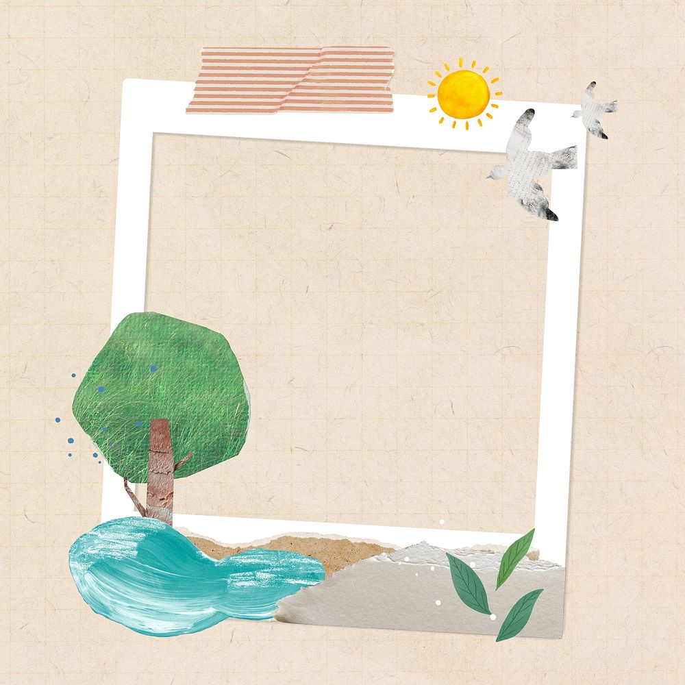 Nature landscape instant film frame, | Premium Photo - rawpixel