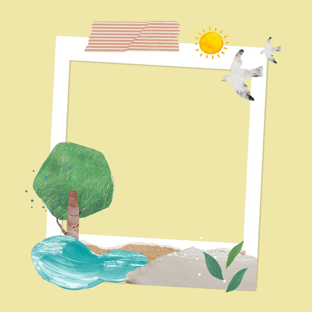 Nature landscape instant film frame, | Premium Photo - rawpixel