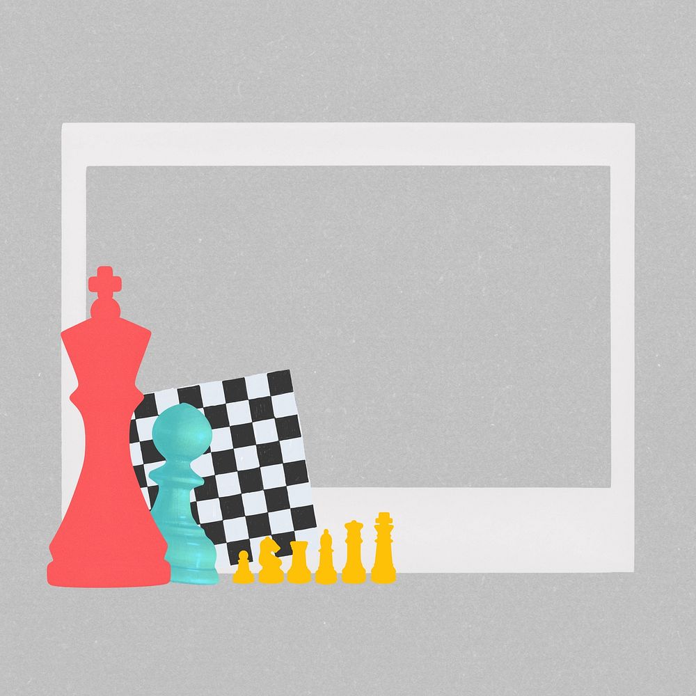 Chessboard instant film frame, collage | Premium Photo - rawpixel