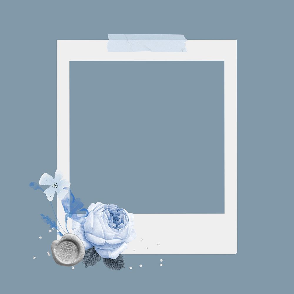 Winter rose instant film frame, | Free Photo - rawpixel