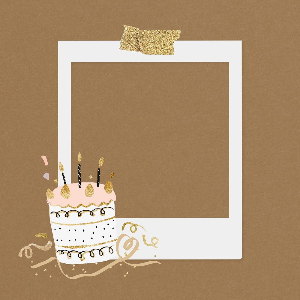 Birthday cake frame, instant photo | Premium Photo - rawpixel