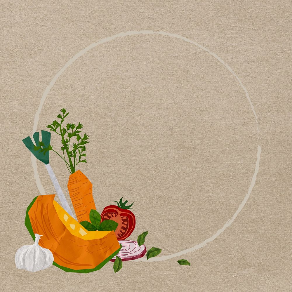 Cute vegetables frame, circle design | Premium Photo - rawpixel