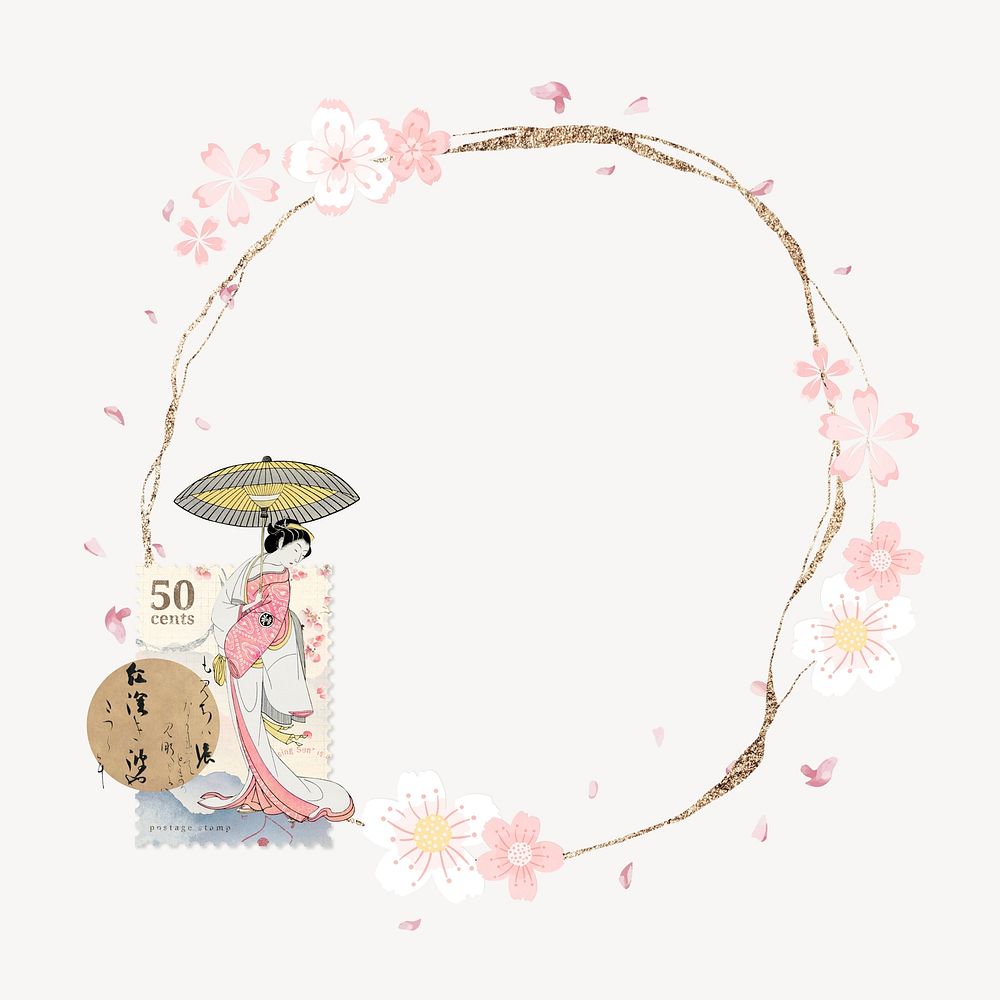 Japanese cherry blossom frame, circle | Premium Photo - rawpixel