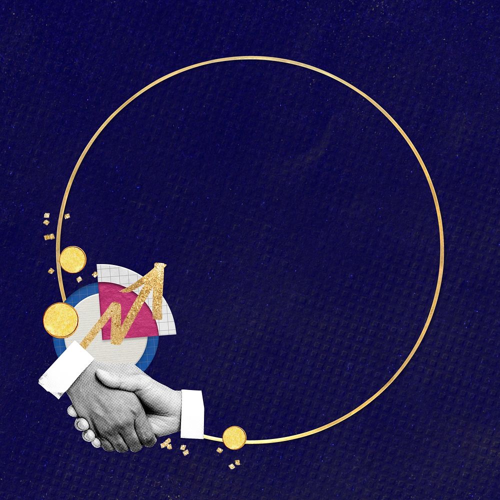 Business handshake frame, gold circle | Premium Photo - rawpixel