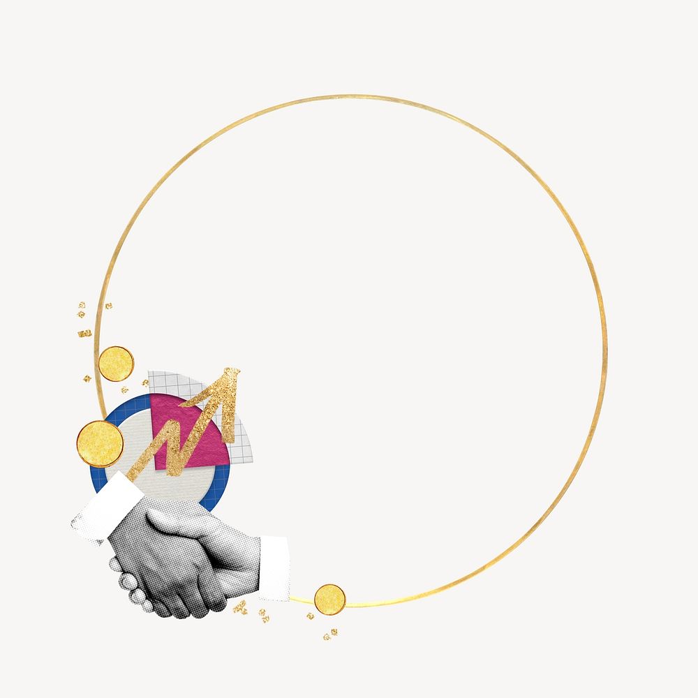 Business handshake frame, gold circle | Premium Photo - rawpixel