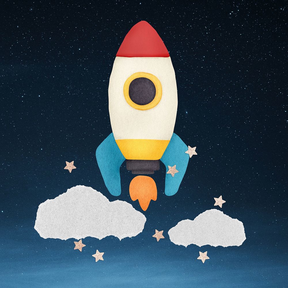 Space rocket, creative galaxy collage | Premium Photo - rawpixel