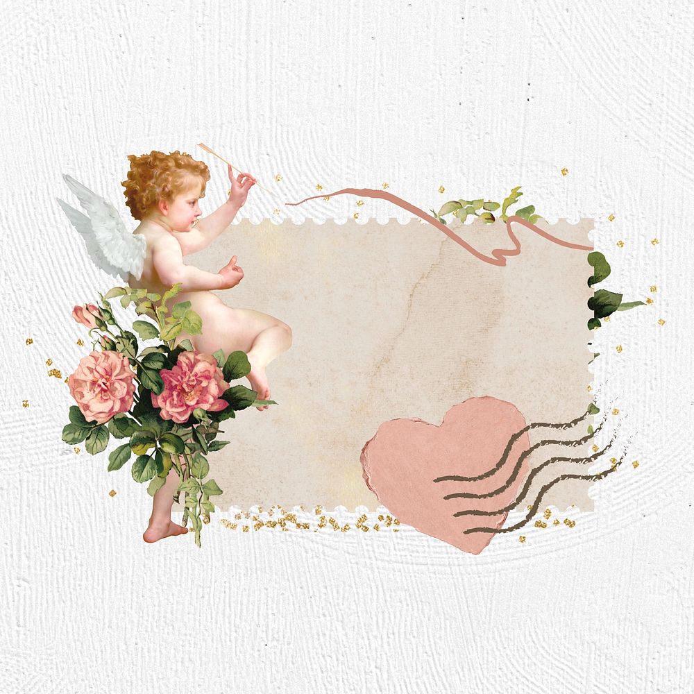Valentine's cupid stamp, aesthetic paper | Premium Photo - rawpixel