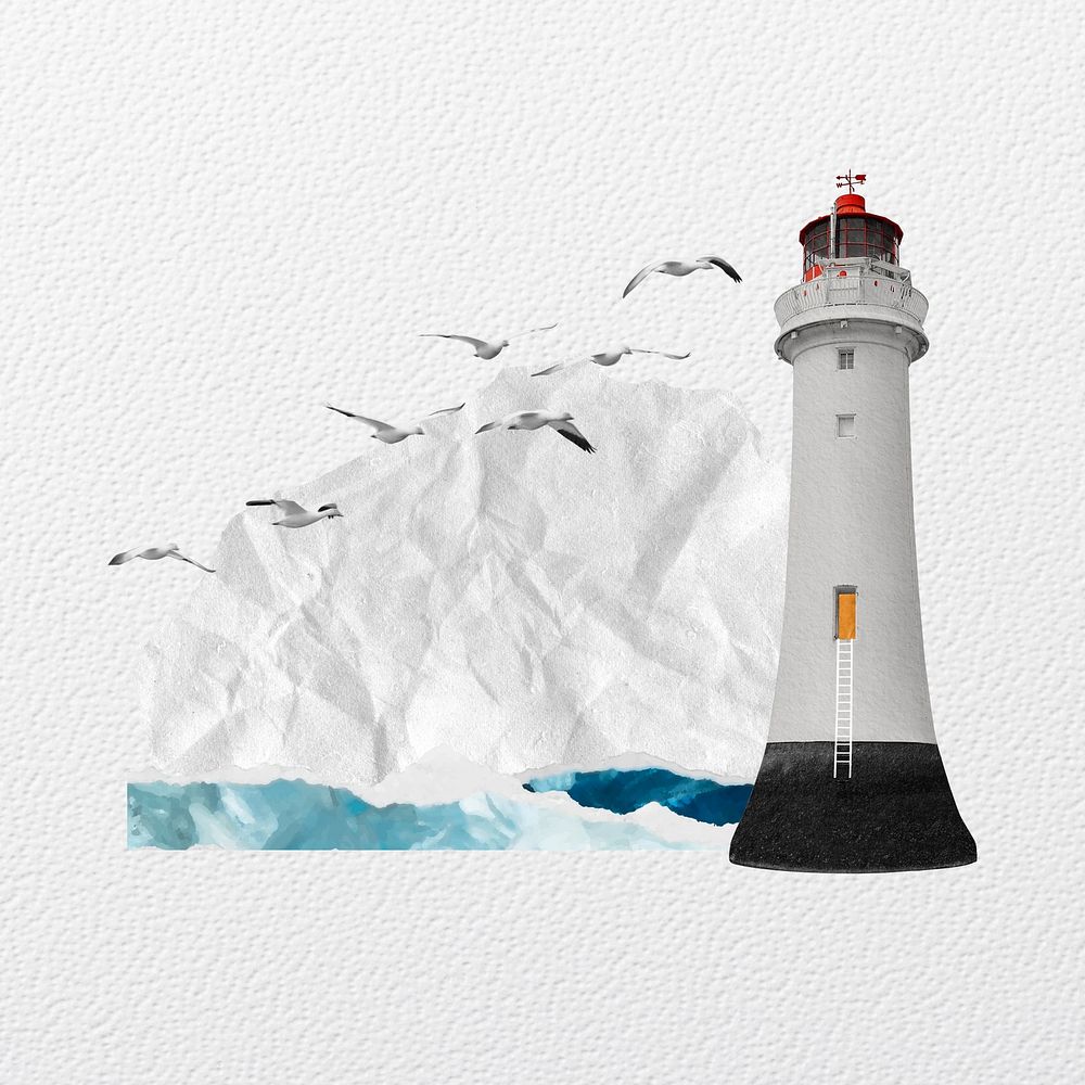 Lighthouse note paper, Summer collage | Premium Photo - rawpixel