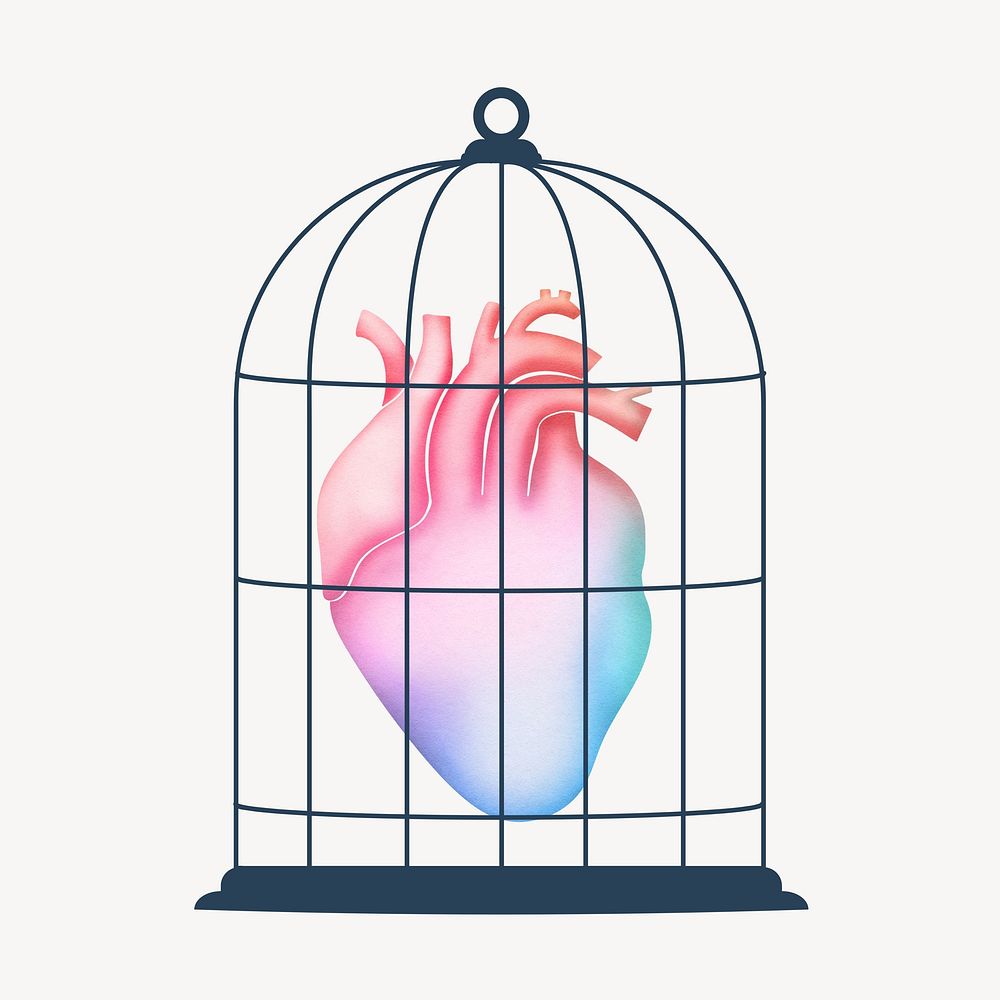 Caged human heart, surreal collage | Premium Photo - rawpixel
