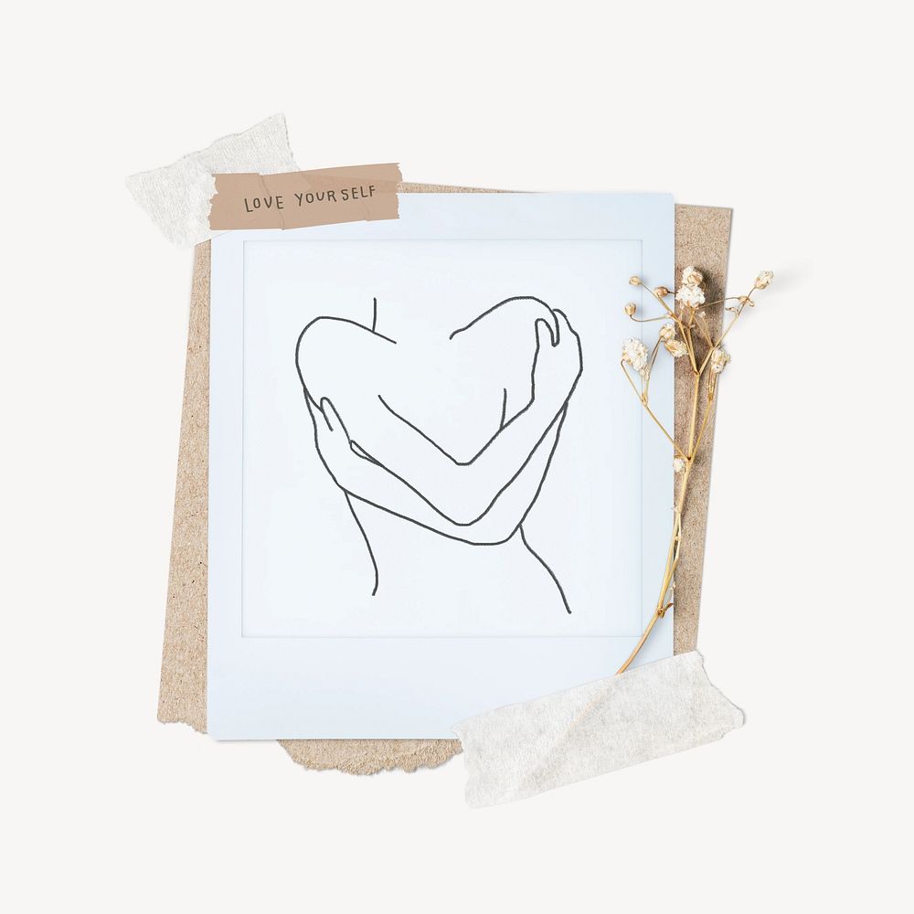 Woman's torso line art, self-love | Premium Photo - rawpixel