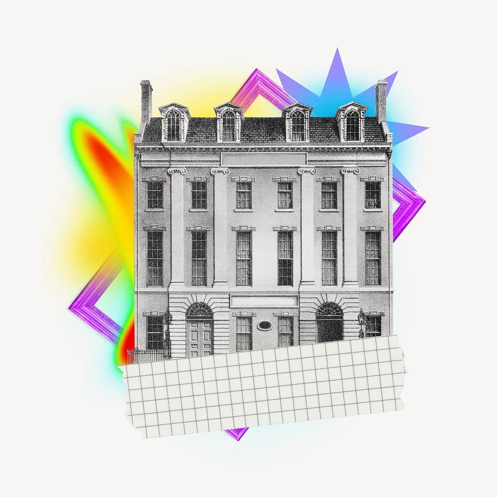 Vintage building, creative neon gradient | Premium Photo - rawpixel