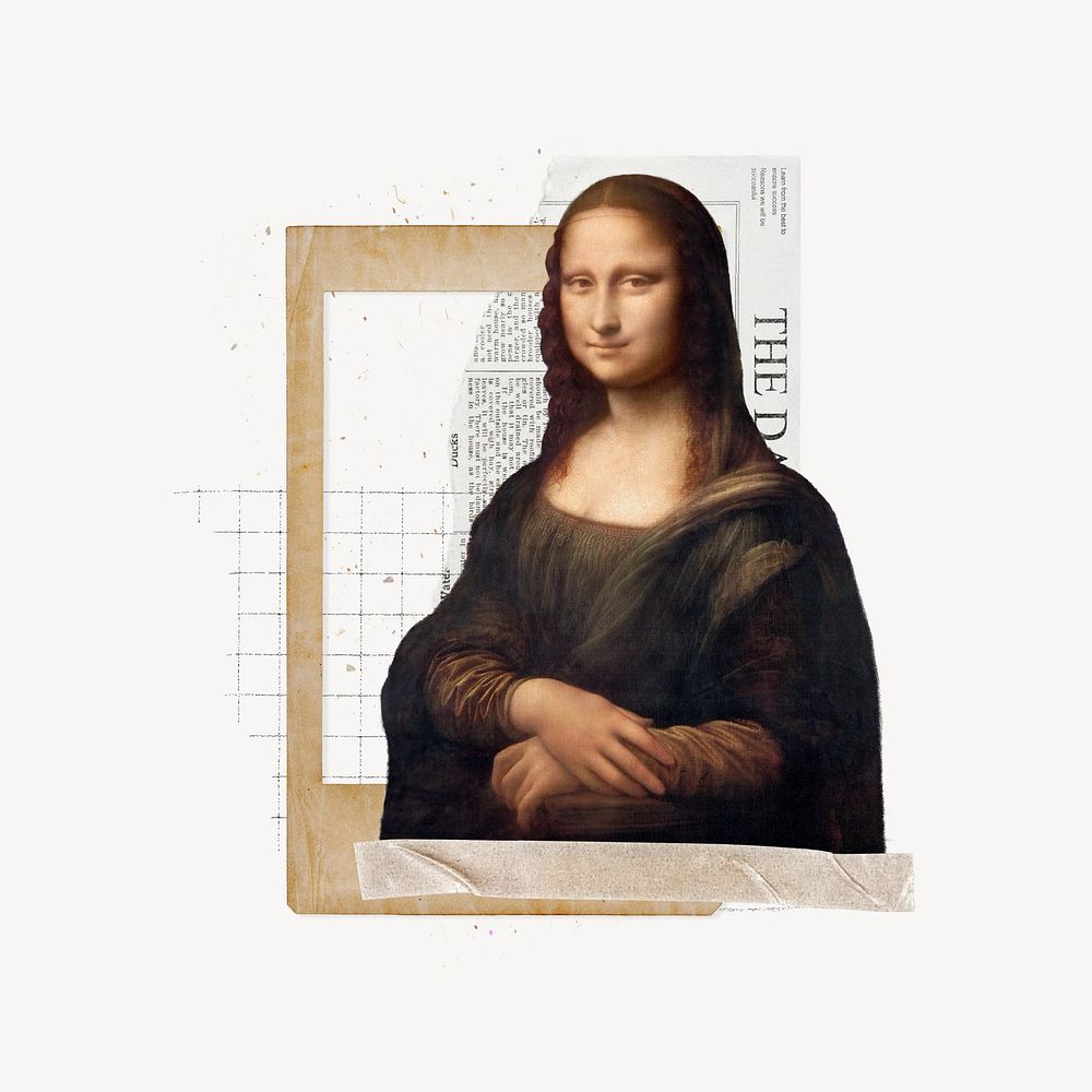Mona Lisa aesthetic paper collage, | Premium Photo - rawpixel