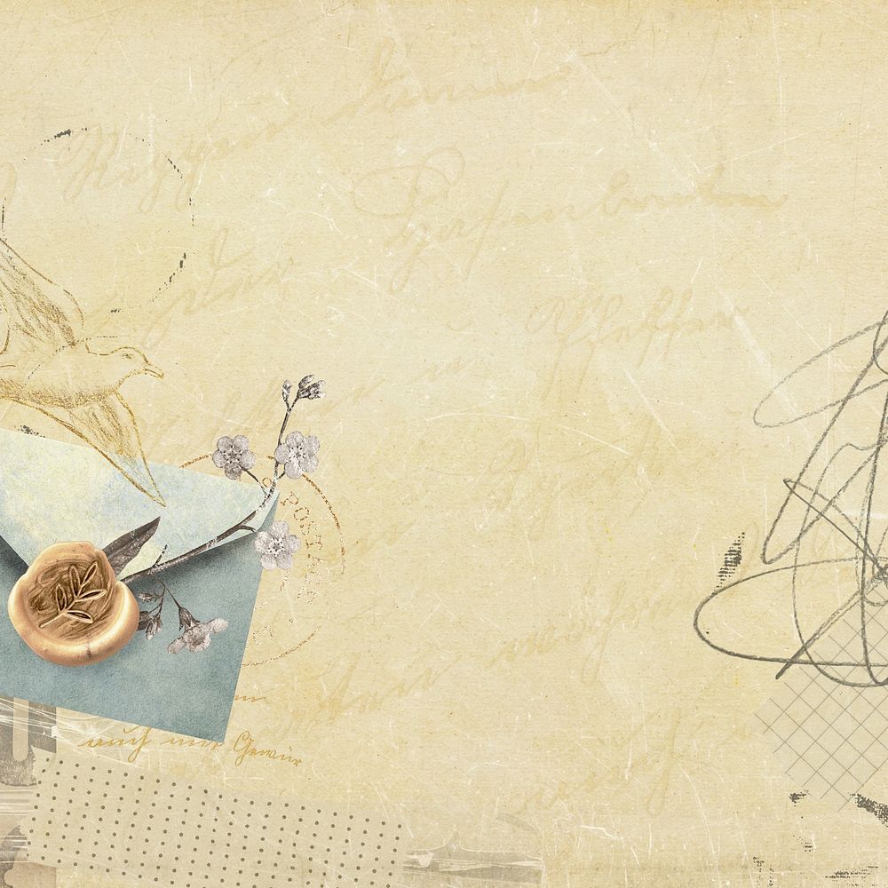Vintage letter collage background, beige | Premium Photo - rawpixel
